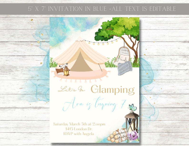 Glamping Invitation Let's Go Glamping Camping - Etsy