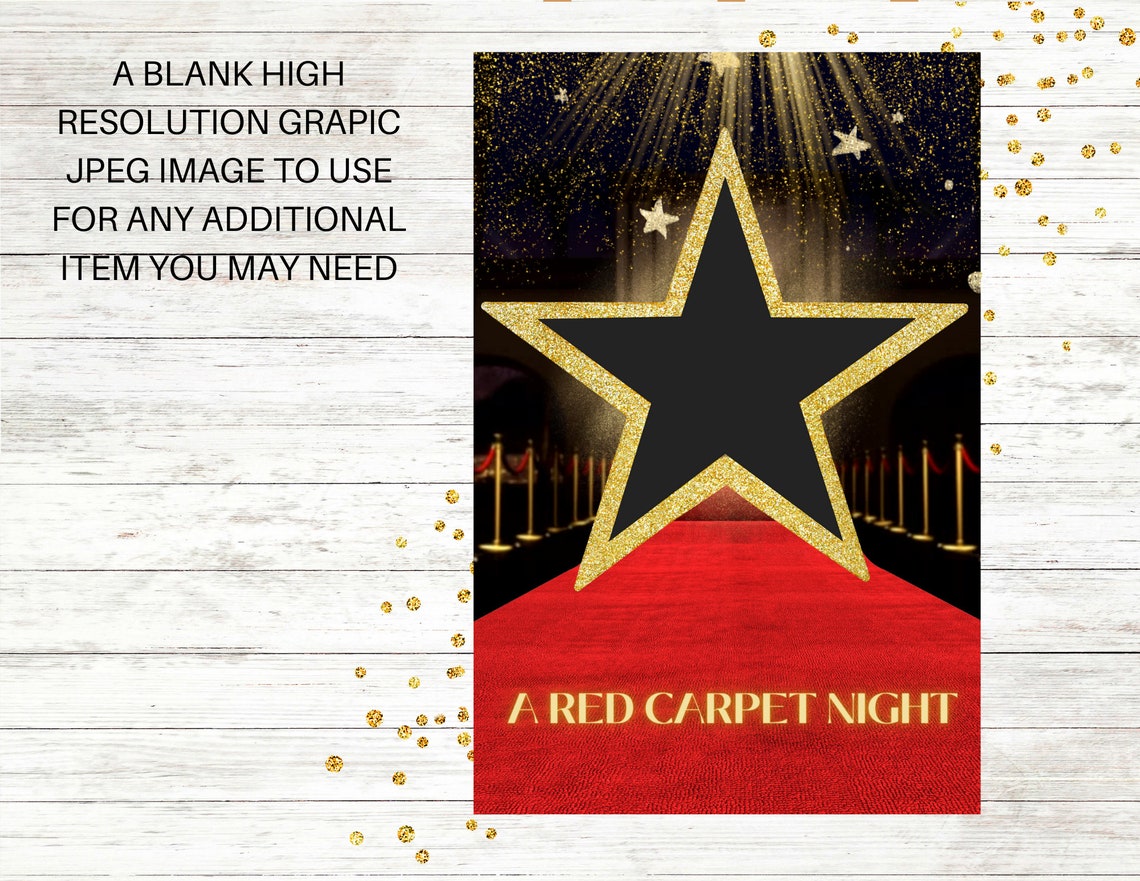 Red Carpet Party Package Editable Prom School Dance - Etsy
