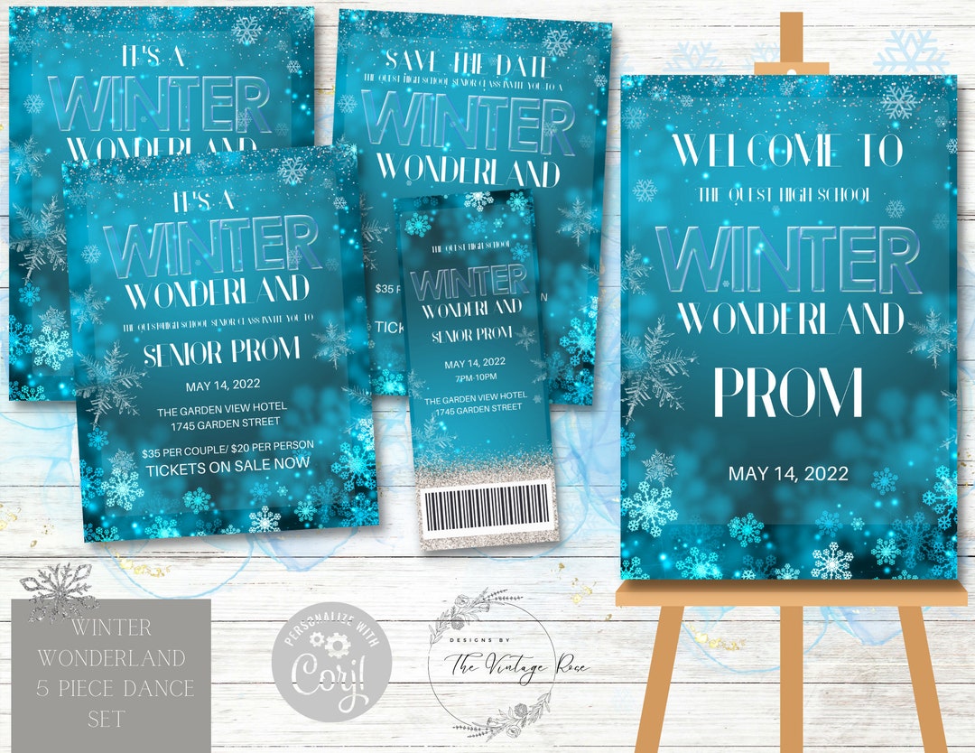 Winter Wonderland Invitation Set, Winter Formal, School Dance, Prom ...