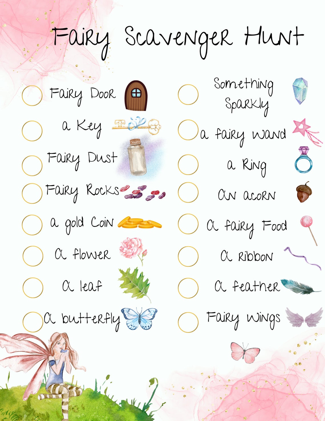 Fairy Scavenger Hunt and What's My Fairy Name Fairy | Etsy