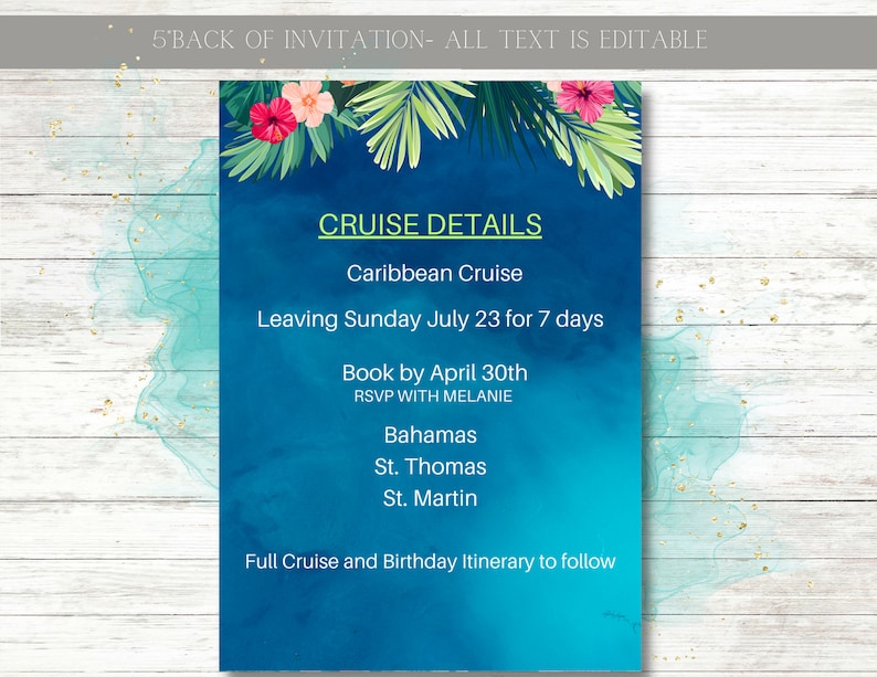 Cruise Vacation Invitation Birthday Party Wedding Family - Etsy