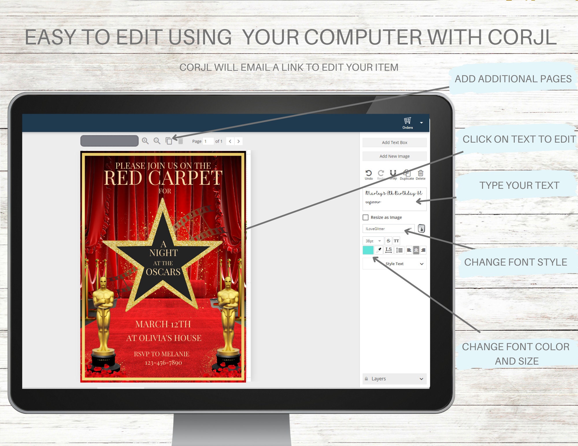 Red Carpet Invitation and Flyer Set/sign, Night at the Oscars, Movie ...