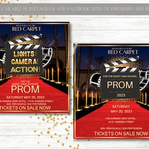 Lights! Camera! Action! Invitation Set, Red Carpet, Hollywood, Prom ...