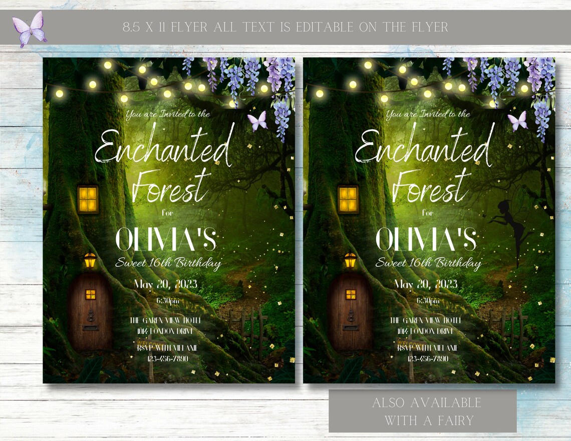 Enchanted Forest Invitation-ticket Set, Enchanting Fairy, Prom, School ...
