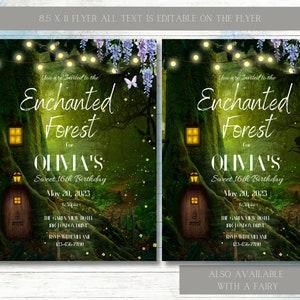 Enchanted Forest Invitation-ticket Set, Enchanting Fairy, Prom, School ...