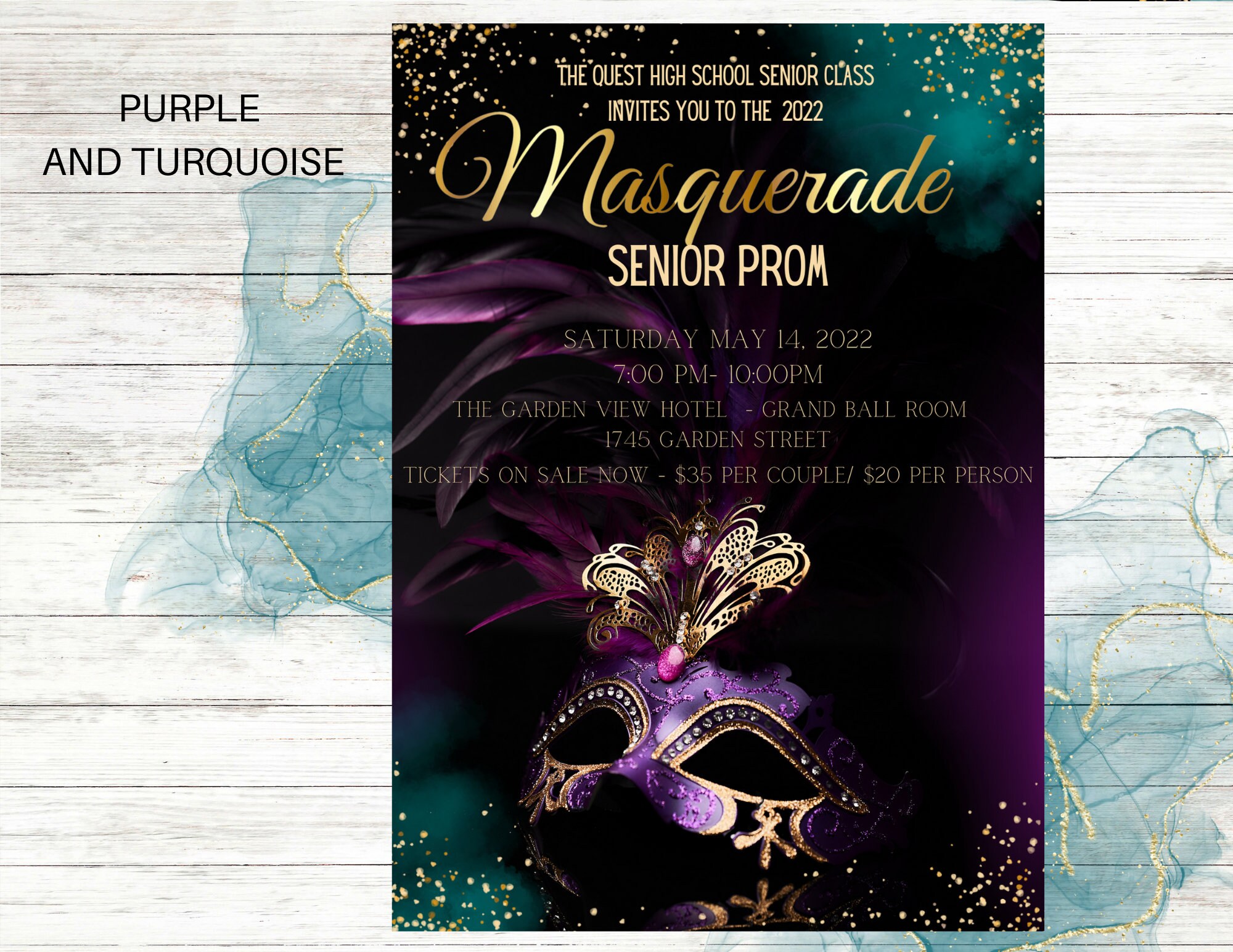 Masquerade Dance Set Editable Prom School Dance - Etsy