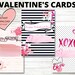 Valentine's Day Cards, Black, White and Pink, XOXO Cards, School Cards ...