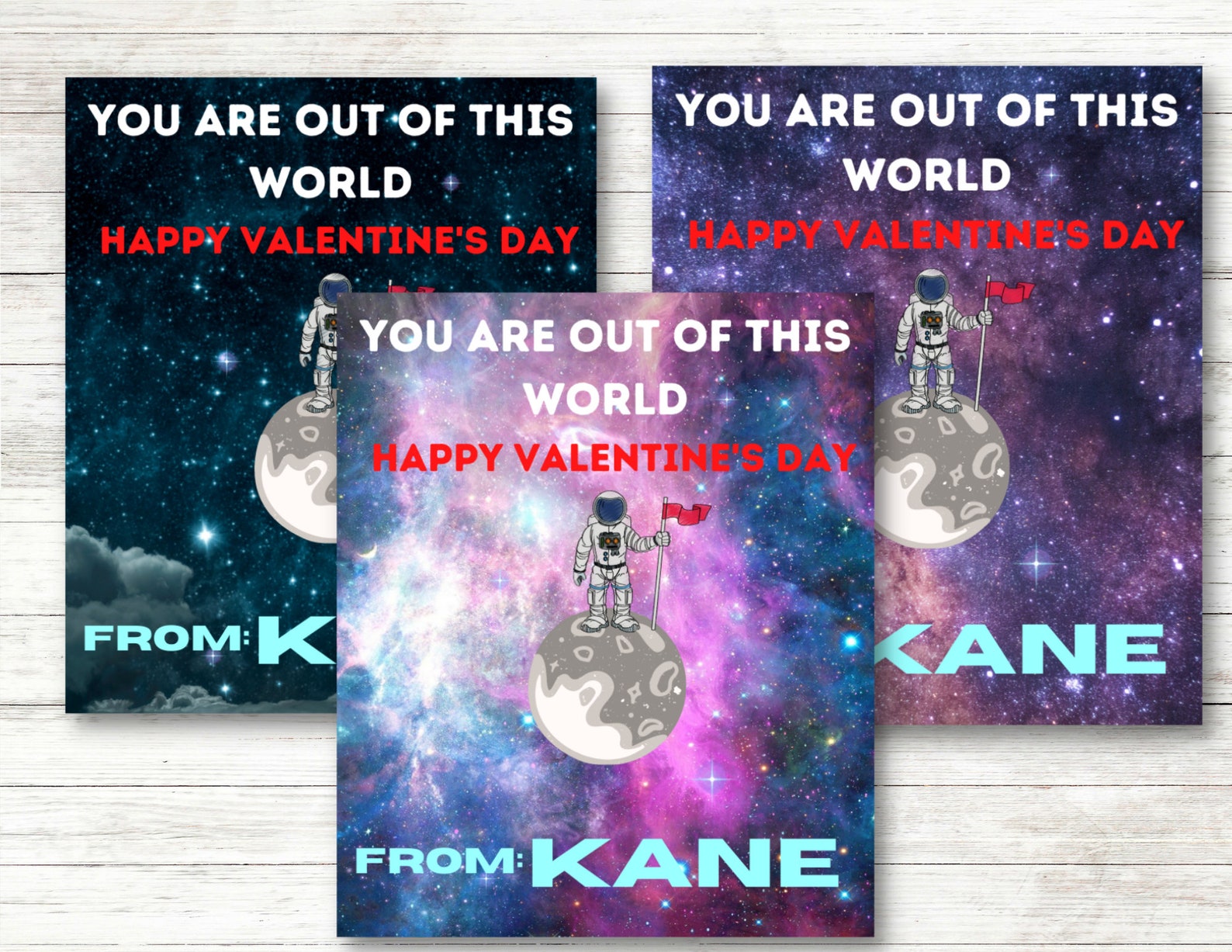 Valentine Cards, Editable, Space Valentine, Galaxy Valentine Card, Kids ...