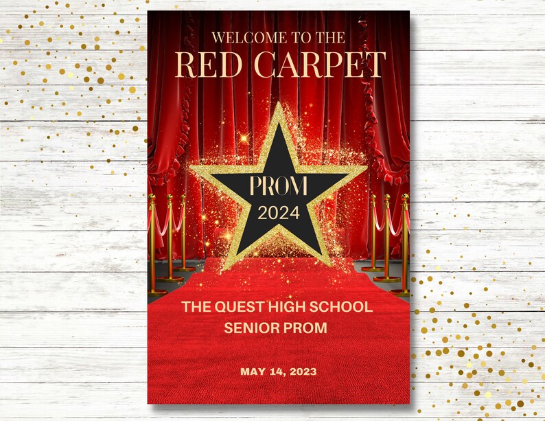 Red Carpet Welcome Sign Poster VIP Pass Hollywood - Etsy