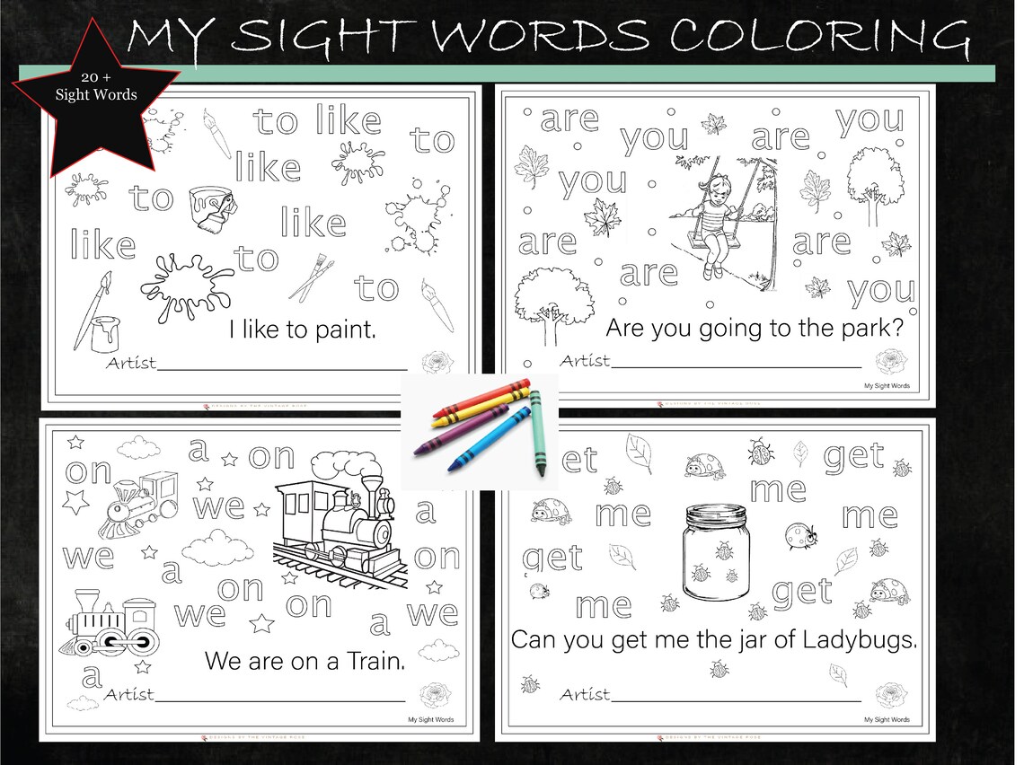 My Sight Words Coloring Activity Kids Printables Kids - Etsy