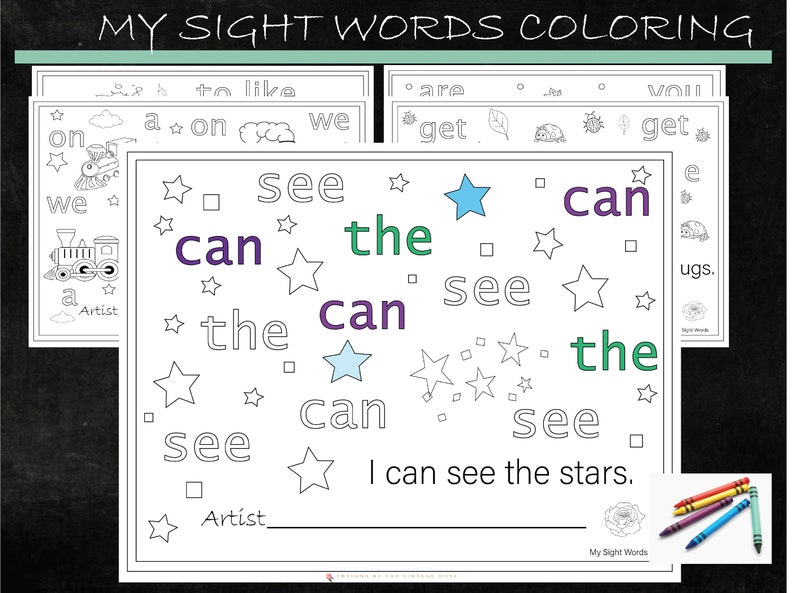 My Sight Words Coloring Activity Kids Printables Kids - Etsy