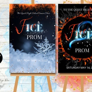 Fire and Ice Welcome Sign, Poster, School Dance, Prom, Homecoming, Ball ...