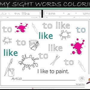 My Sight Words Coloring Activity, Kids Printables, Kids Learning ...