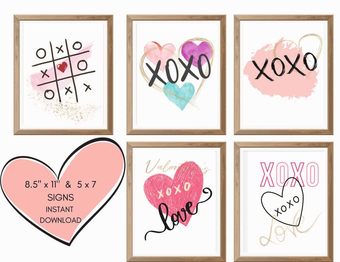 Valentine's Day Prints, Xoxo Prints, Valentine's Day Signs, Valentine's ...