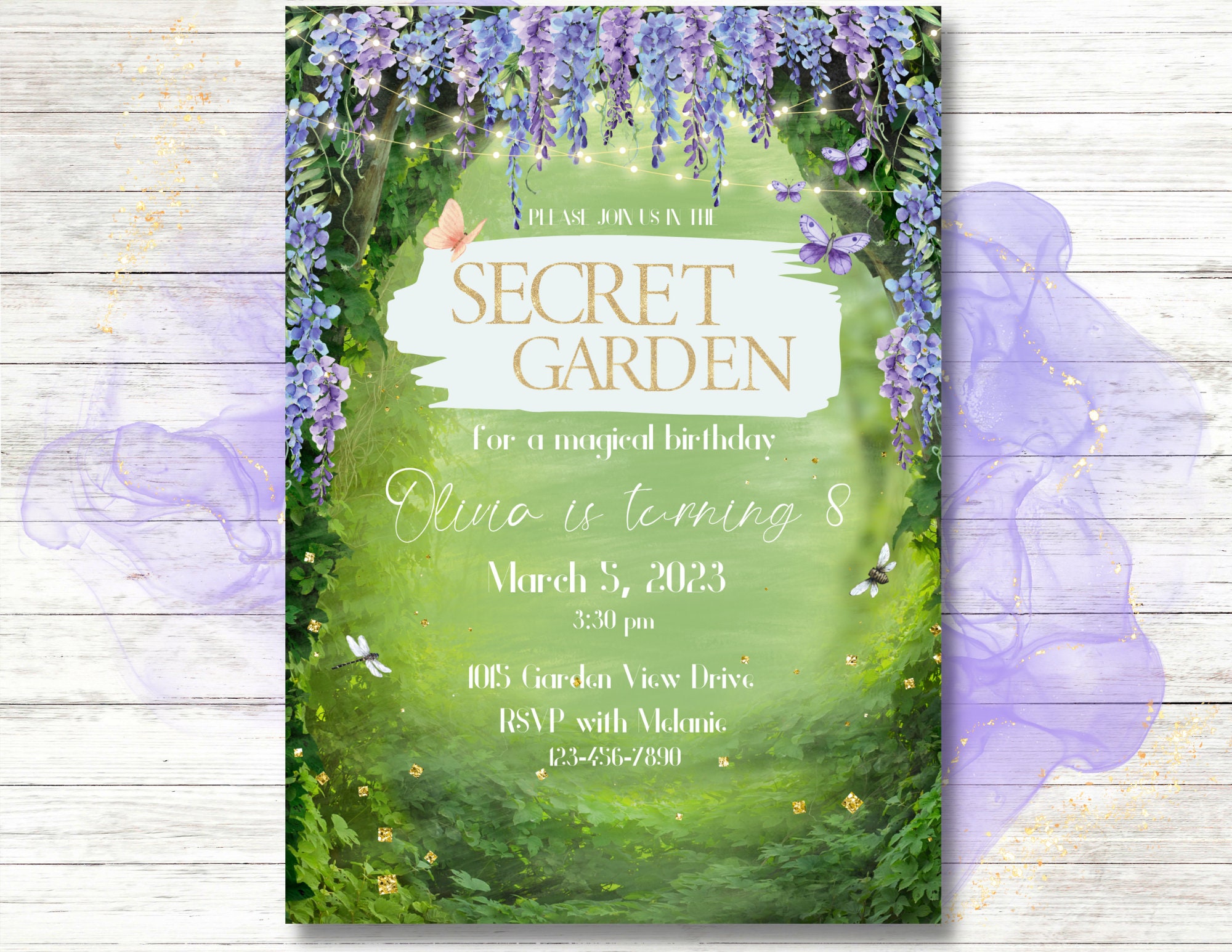 Secret Garden Invitation Set, Editable, 1080x1080 & 1200x1200 Enchanted ...