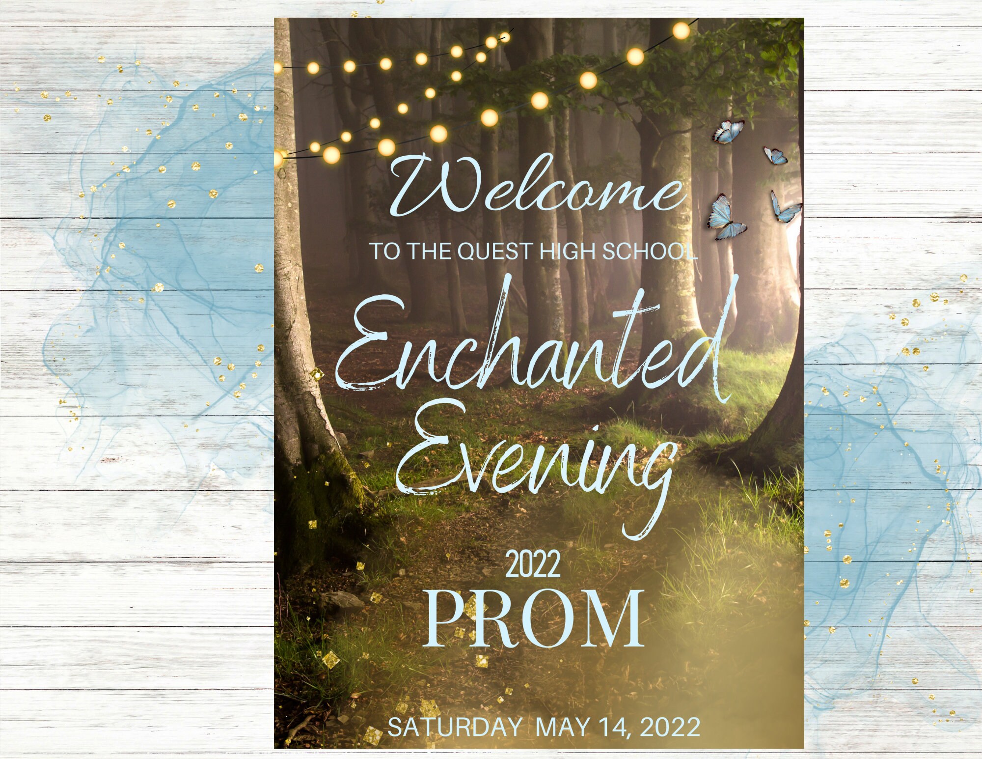 Enchanted Forest Welcome Sign, Prom, Editable, School Dance, for a ...