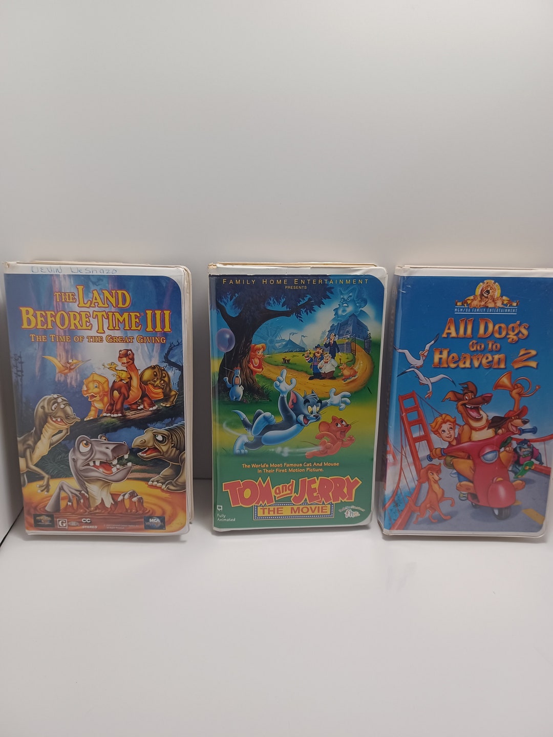 Vintage Vhs Tapes - Land Before Time - All Dogs Go to Heaven - Tom ...