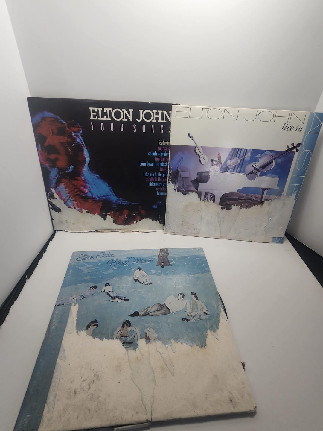 Elton John AGED Vintage Vinyl Records LOT of 3 - Elton John - Vintage ...