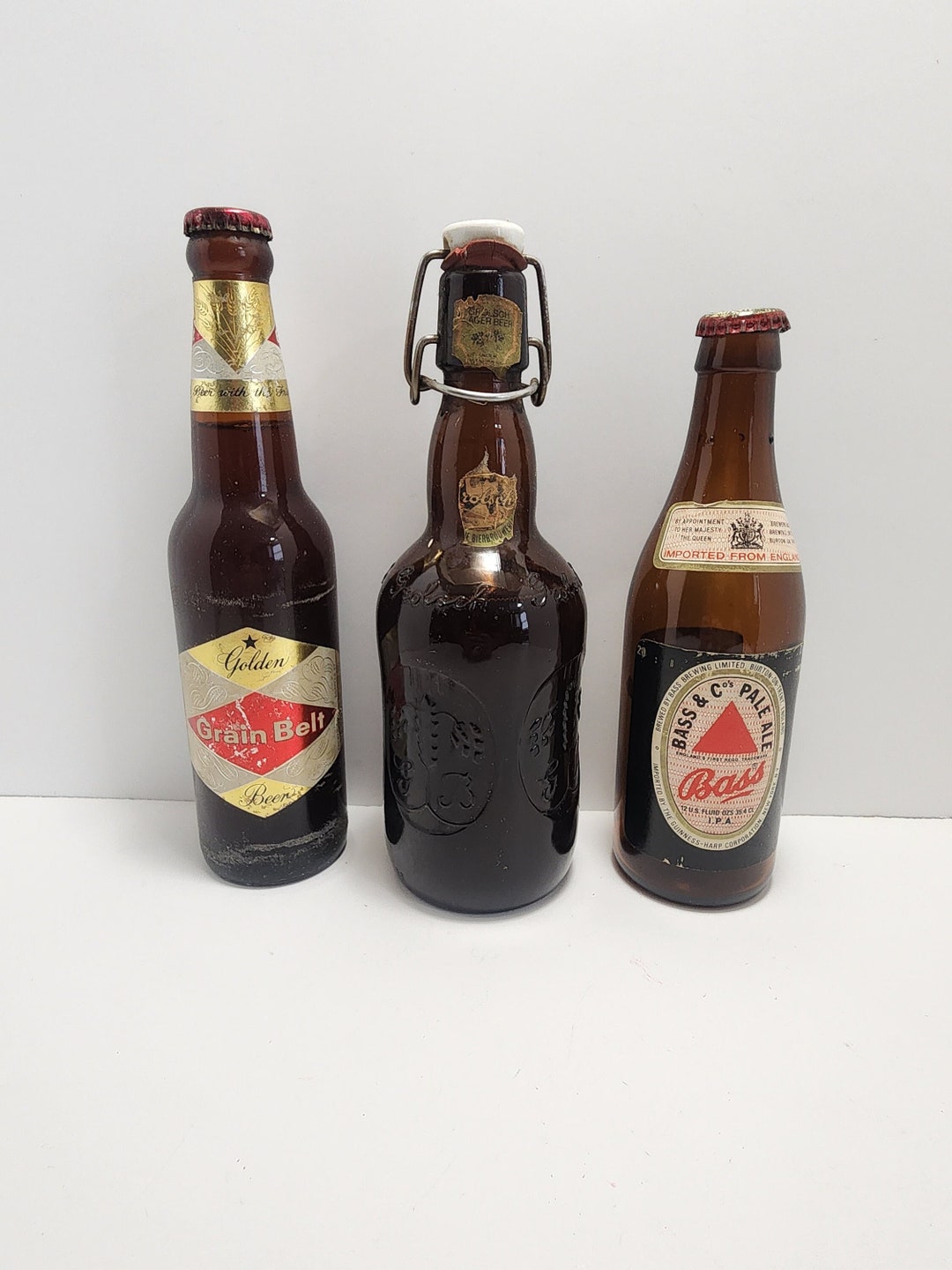Vintage Beer Bottles - Grain Belt Beer - Grolsch Amber Beer Bottle ...