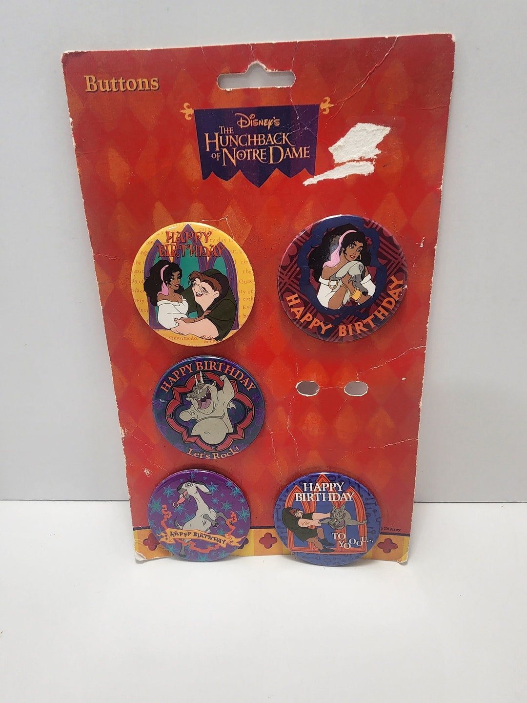 Disney the Hunchback of Notre Dame Button Pins Incomplete Rare Set - Happy Birthday - Birthday ...