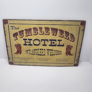 The Tumbleweed Hotel Vintage Decor Sign - Signs - Hotels - Western ...