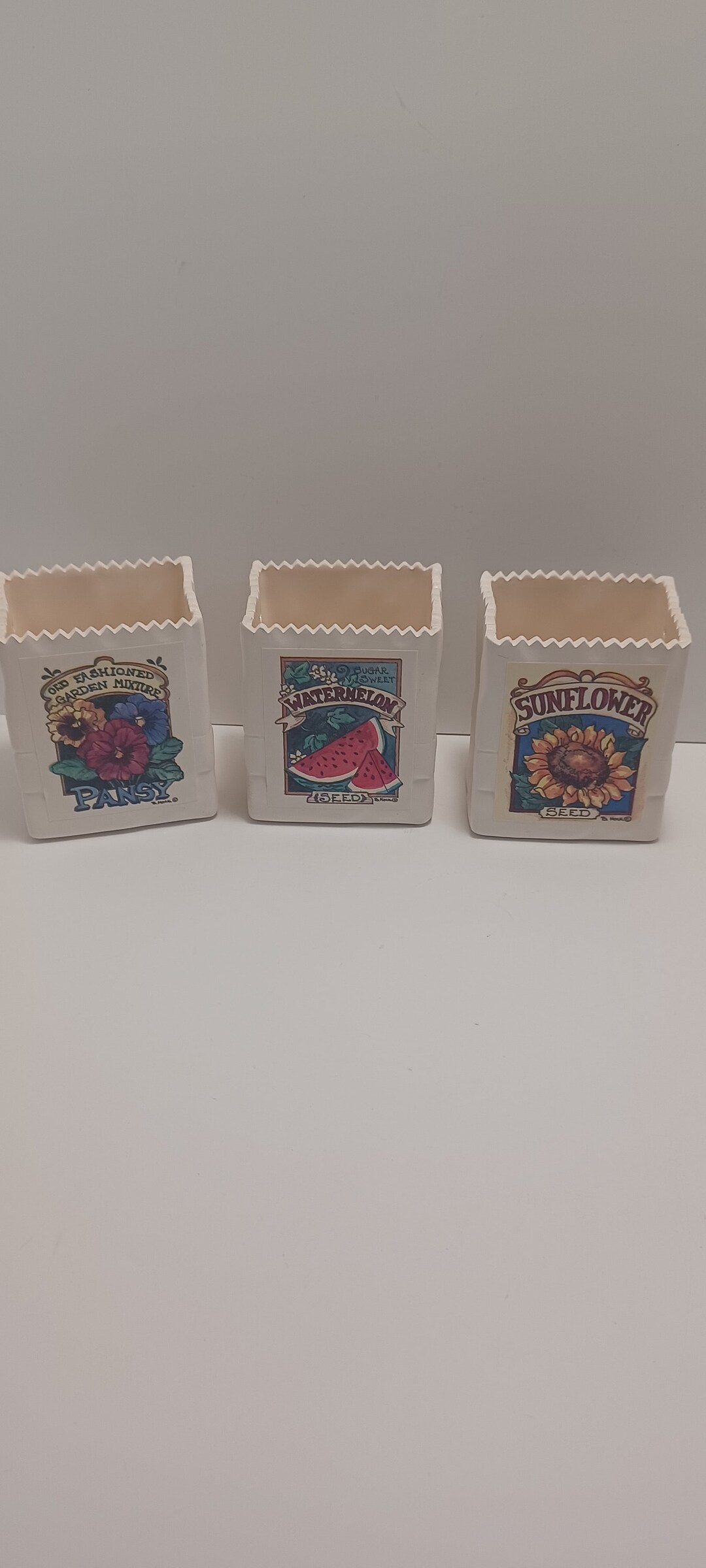 Ceramic Vintage Seed Bag Trinket Boxes - Watermelon Seeds - Seeds ...