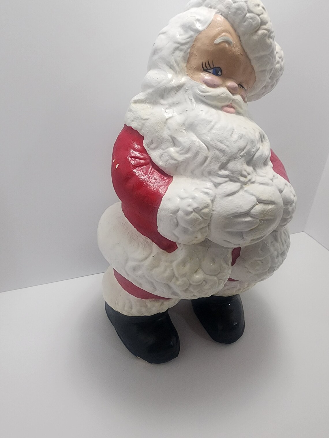 Vintage Ceramic Santa Decor Statue Bisque Handpainted Figure - Etsy