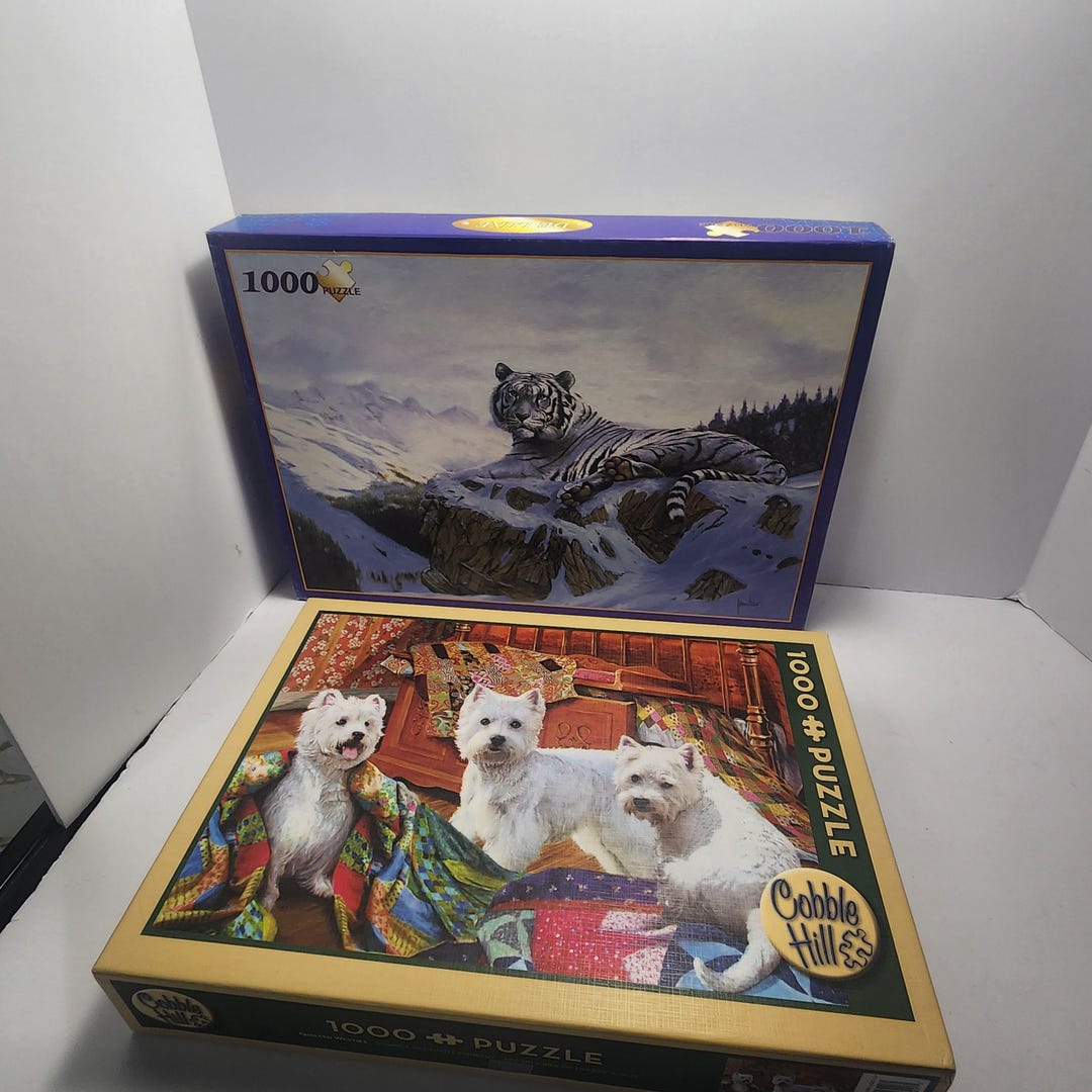 Vintage Early 2000's Detailed Puzzles - Dogs - Puppies - Tigers ...