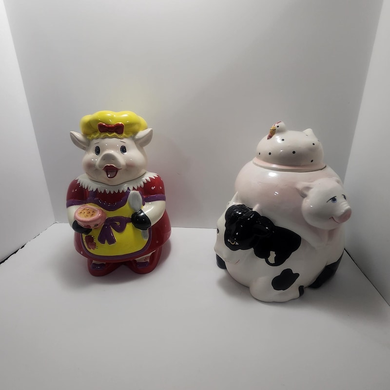 Vintage Cookie Jars Cows - Etsy