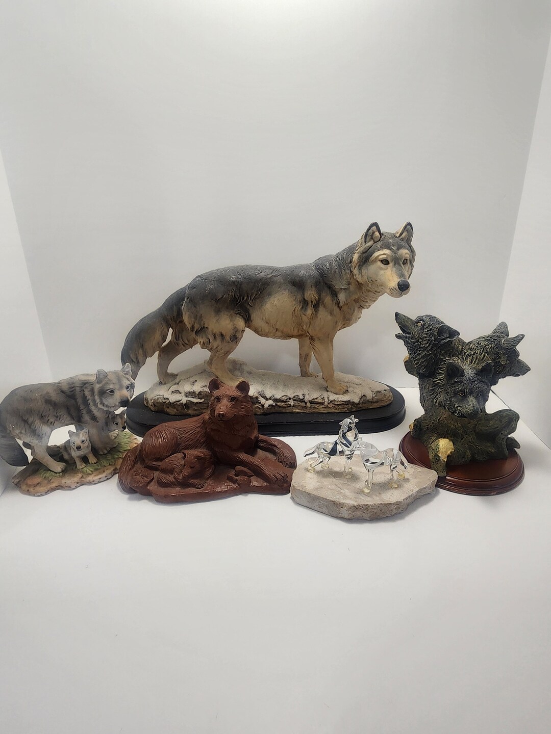 Wolf Figurines - Wolves - Wolf Decor - Animals - Animal Decor - Etsy