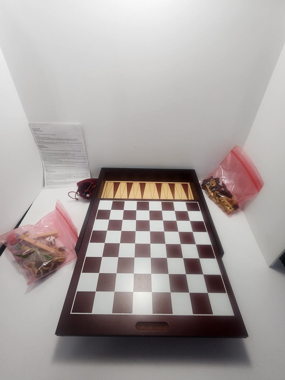 Chess Checkers Multigame Board Storage Set - Chess - Checkers - Games ...