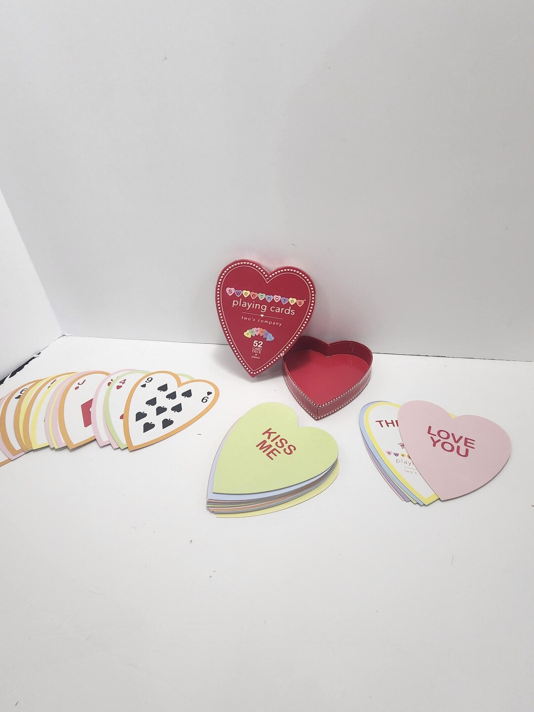 Twos Company Vintage Heart Shaped Love Playing Cards - Cards - Card ...