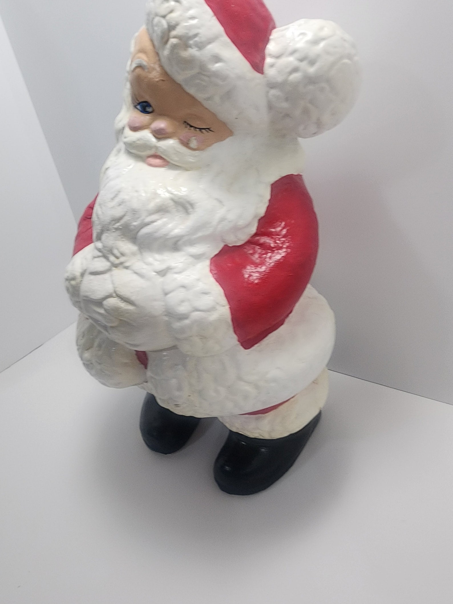 Vintage Ceramic Santa Decor Statue Bisque Handpainted Figure - Etsy