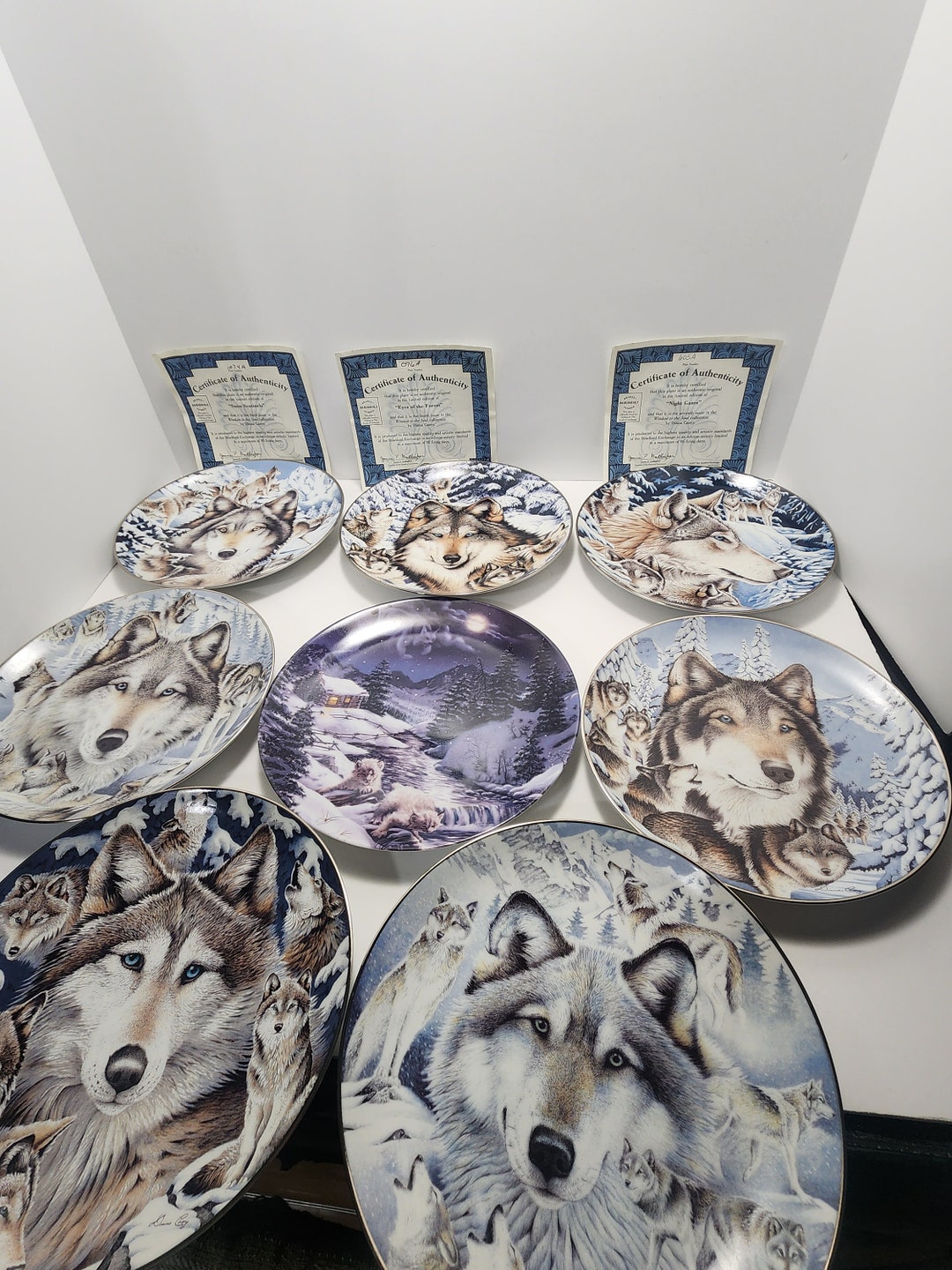 1990s Bradford Exchange by Diana Casey RARE Wolf Collector Plates Diana ...