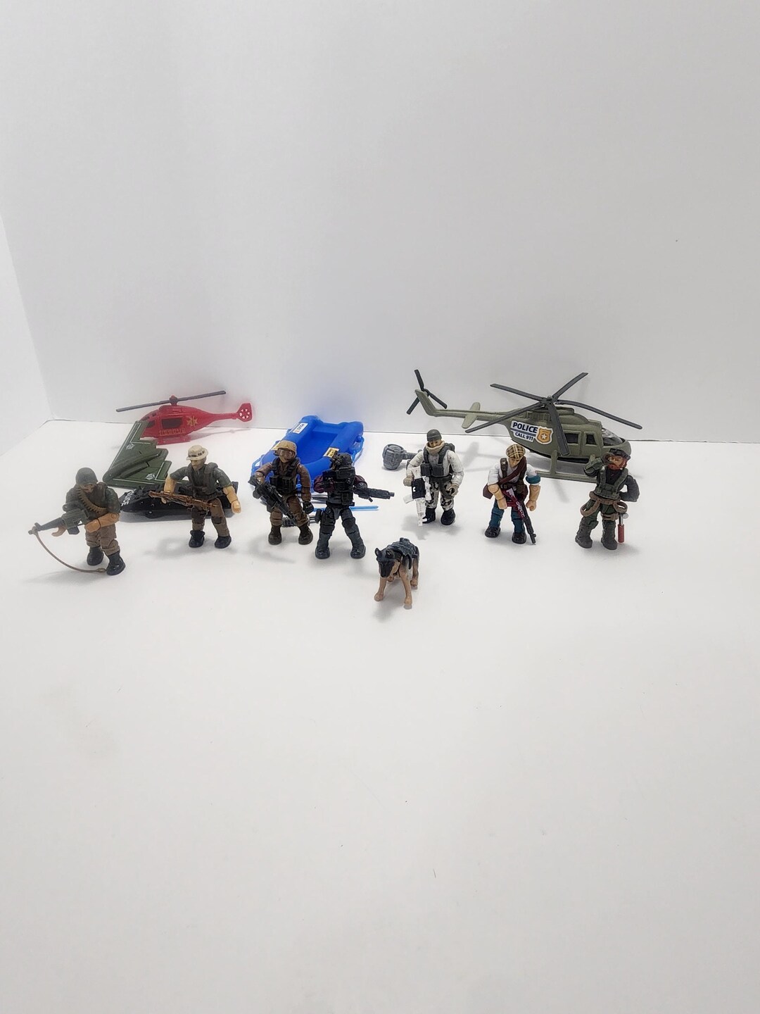 Minature Action Figures Rescue Team Playset With Dog Playset Lot - Call ...