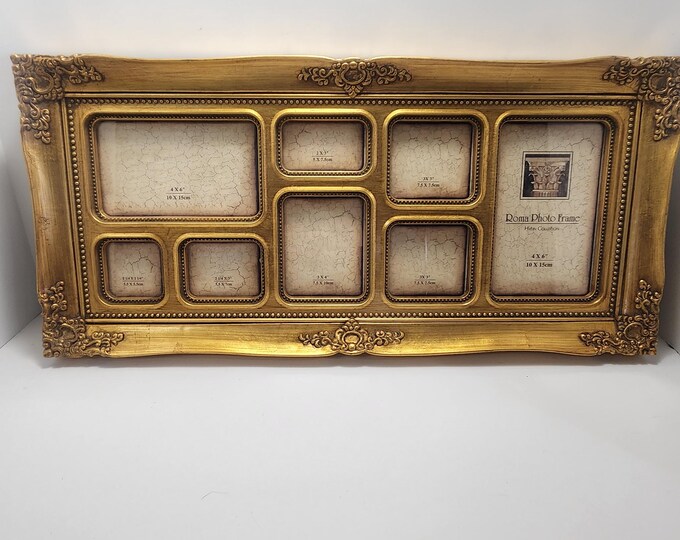 Roma Vintage Collage Family Photo Frame 21" Ornate Gold Color Antique ...