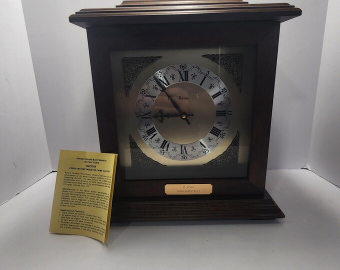 20TH Century Vintage Bulova Westminster Chime Mantel Clock - Mantel ...
