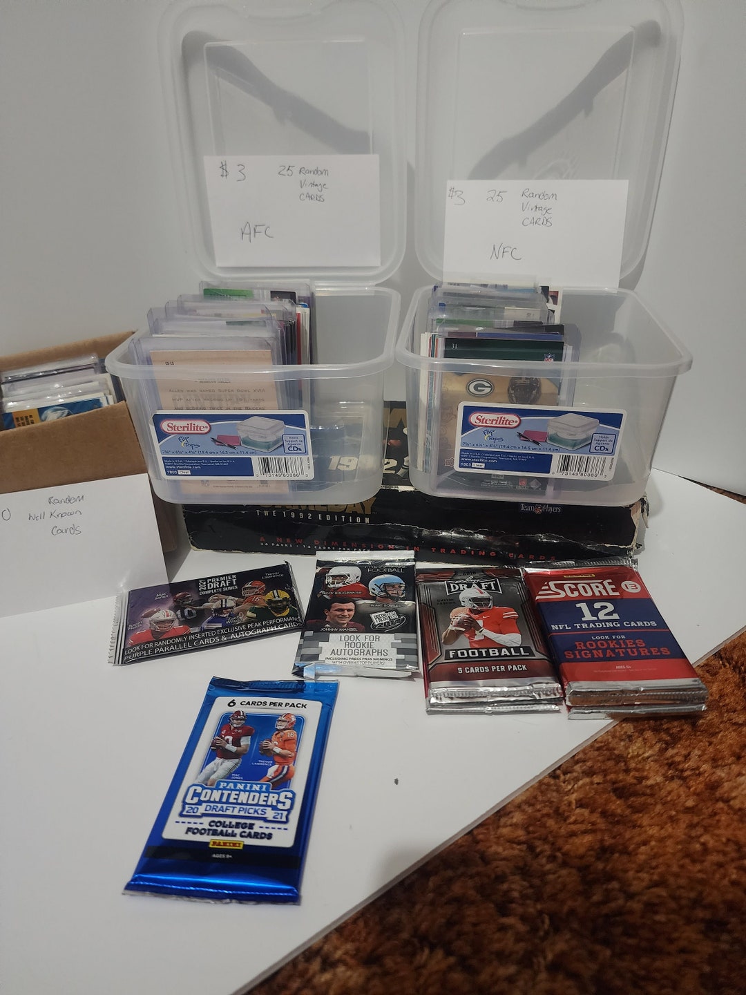 Vintage NFL Football Cards - Lots of 25 Random Vintage NFL Cards - NFL ...
