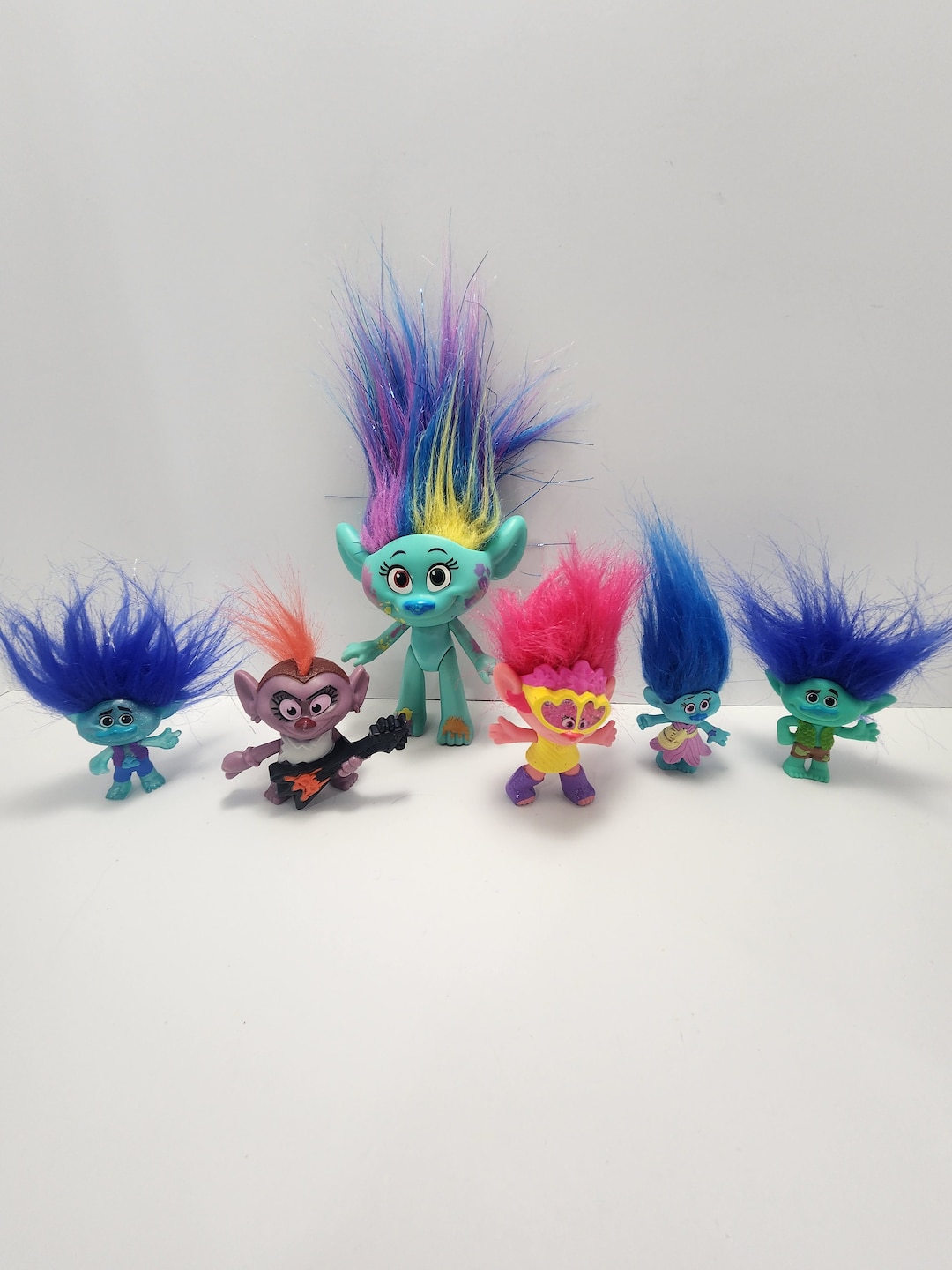 Trolls Disney Action Figure Dolls Lot of 6 - Trolls - Trollz - Disney ...
