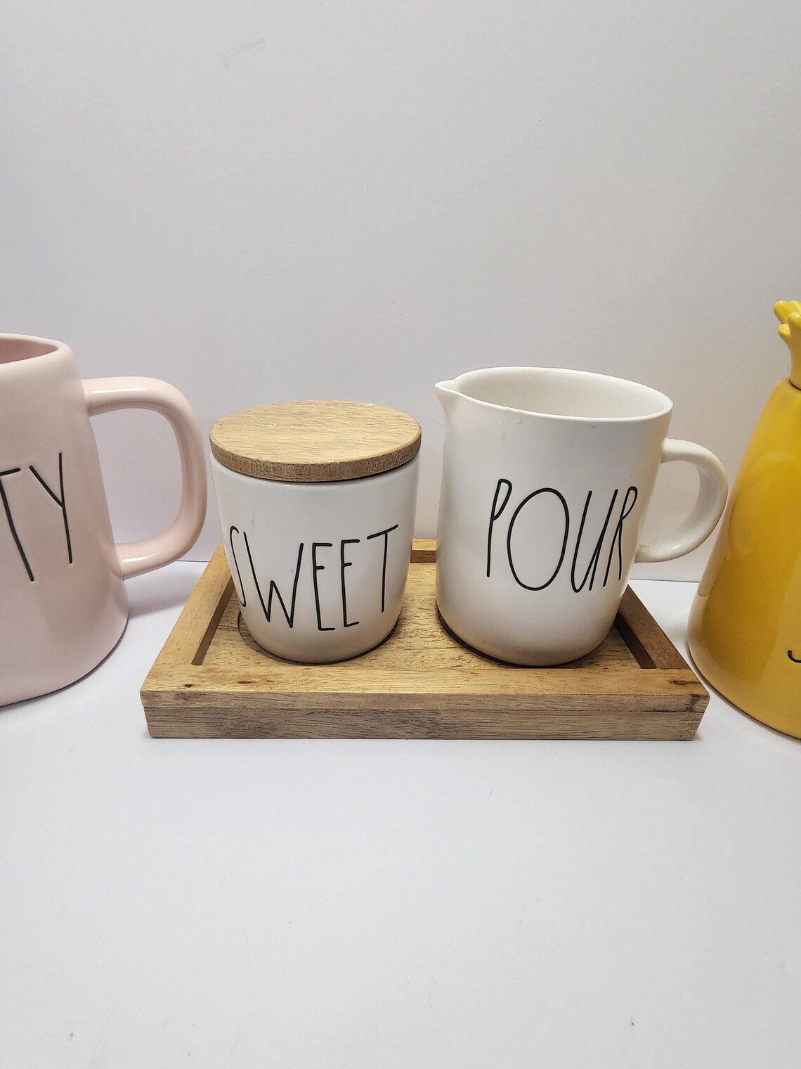 Rae Dunn Pottery Coffee Mugs - Positive Vibes - Sunflowers - Sunshine ...