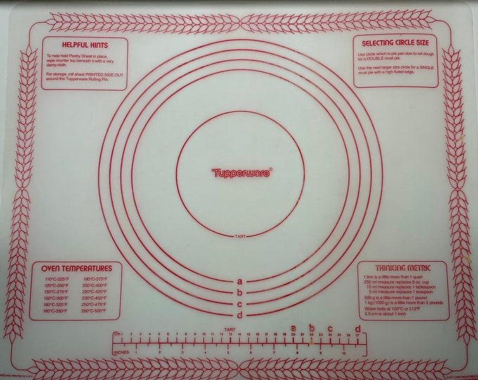 1977 Tupperware Pastry Mat, Rolling Mat, Baking Mat, Dough Mat ...
