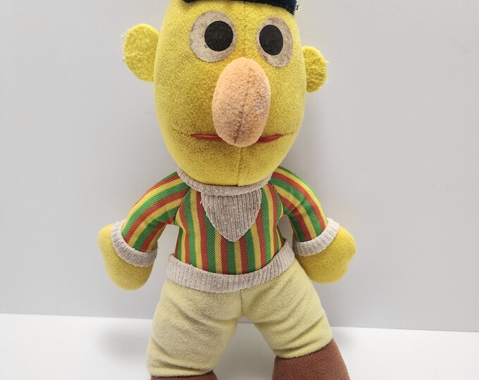 Bert 1980s Hasbro Softies Sesame Street Plush Stuffed Animal - Bert ...