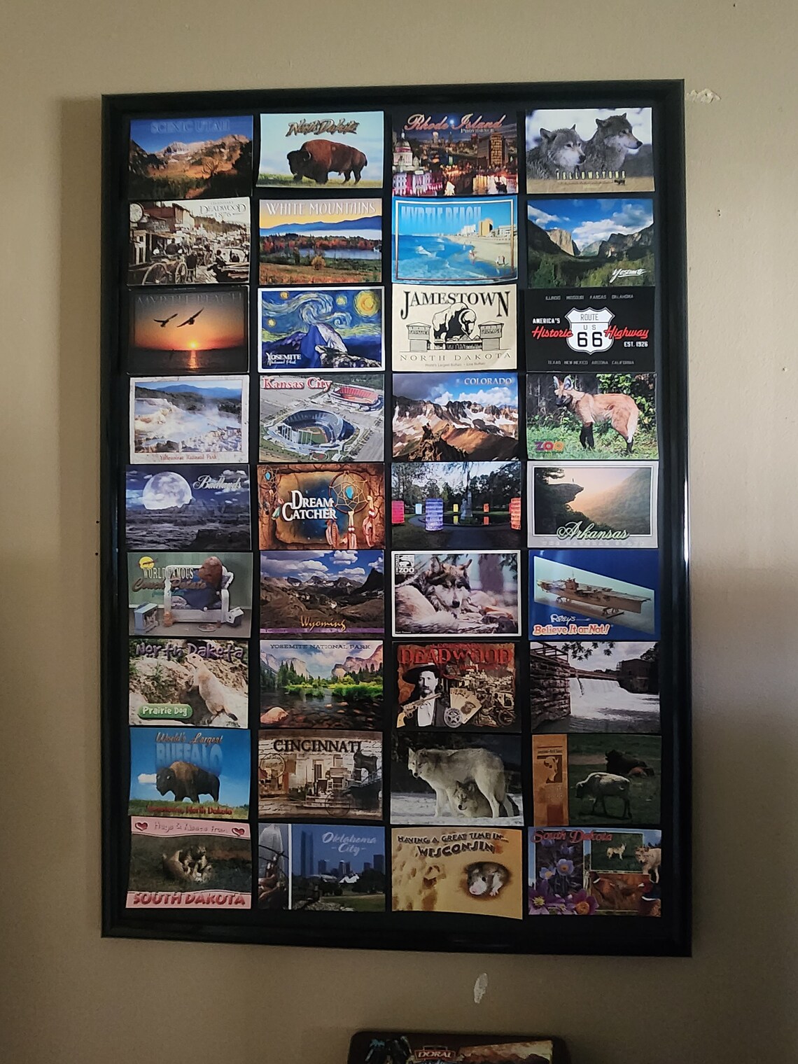 Postcard Homemade Framed Art - Wall Decor - Postcards - Traveling ...