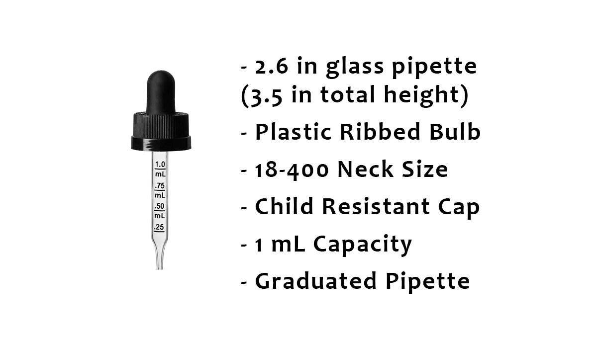 18-400 Black Graduated Glass Dropper for Liquids 2.60 Inch - Etsy
