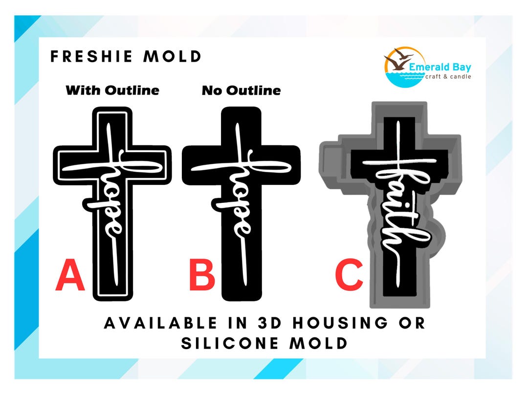 Freshie Mold 3D Housing Mold or Silicone Mold, Hope or Faith Cross - Etsy