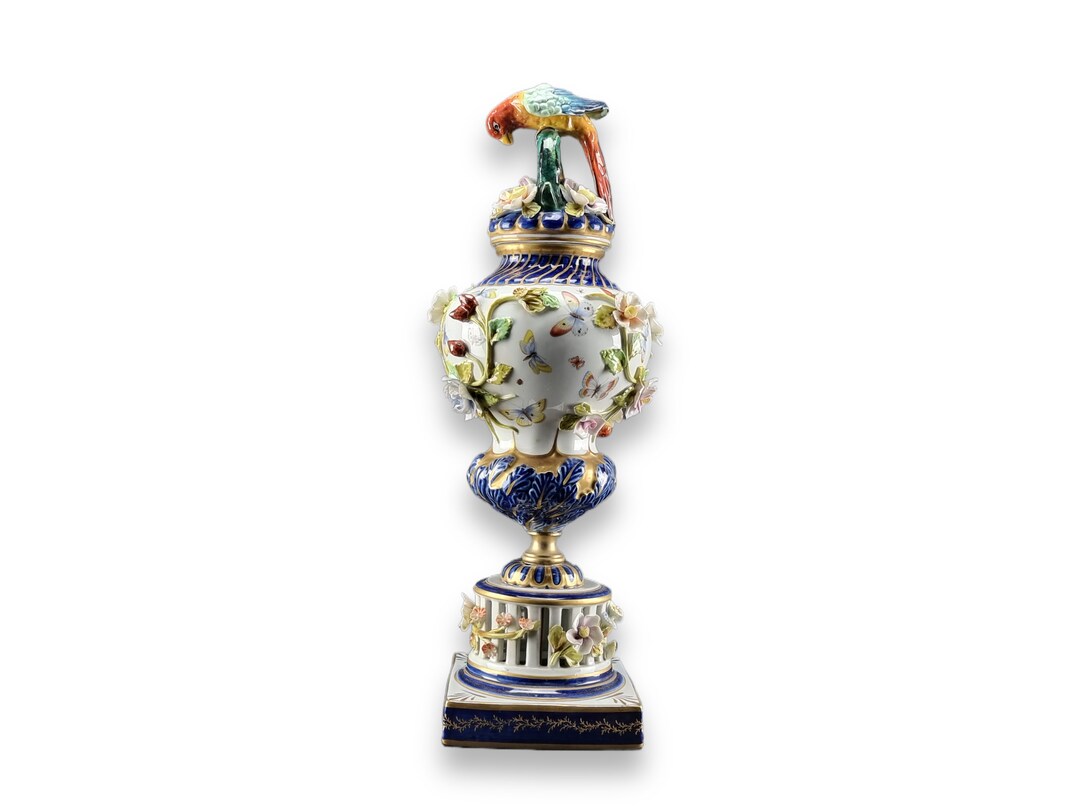 Parrot Baluster Vase, Sevres, France - Etsy