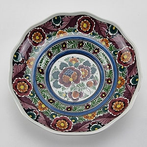 Delft, Polychrome Plate, Velsen - Etsy