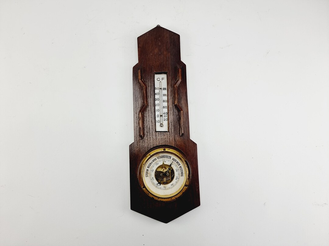 Wooden Barometer, Weather Predictor, Dutch, Vintage Wall Decoration ...
