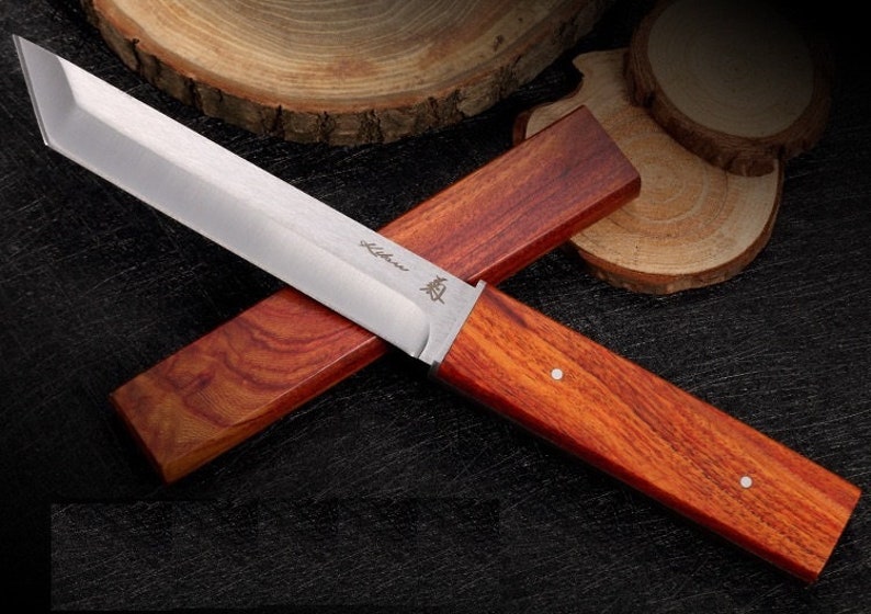 Handmade Tanto Knife Handle and Sheath Made of Wood Red Wood Sheath - Etsy