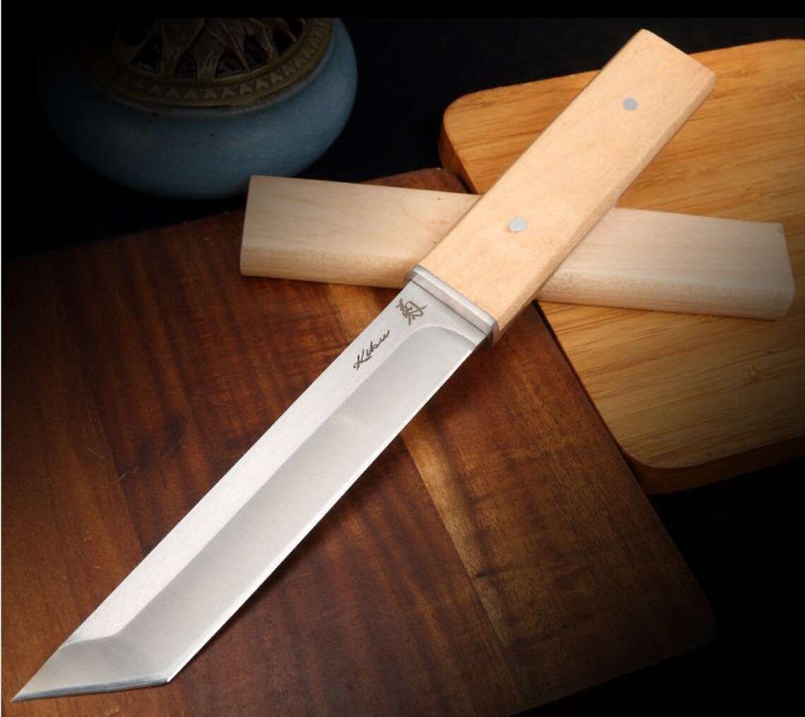 Handmade Tanto Knife Handle and Wooden Sheath Made of White Wood - Etsy ...